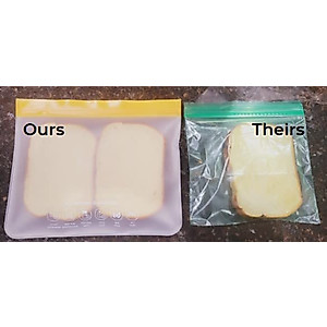 EcoHome Essentials Reusable Food Storage Flat Bags - 10 Pack, BPA Free, Leakproof, Freezer Safe, FDA Food Grade, 2 Gallon+4 Sandwich+4 snack