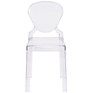 EMMA + OLIVER Ghost Chair with Tear Back in Transparent Crystal