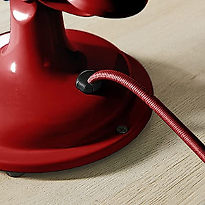 Better Homes & Gardens Retro Table Fan, 3-Speed Metal Tilted-Head Oscillation, 8-Inches (red)