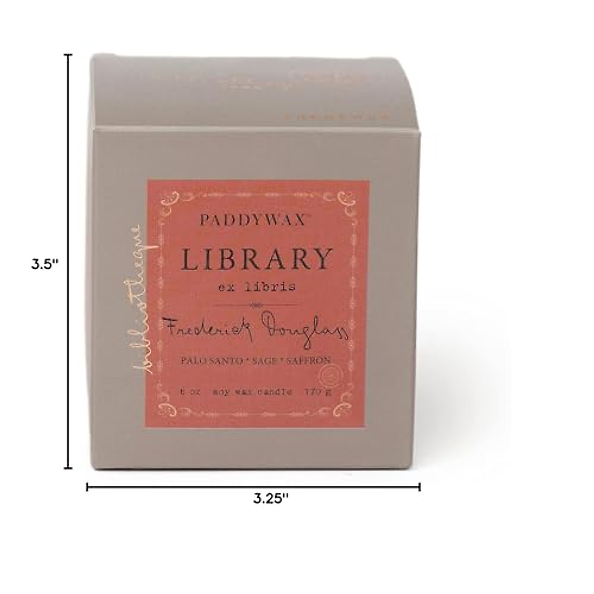 Paddywax Scented Candles Library Collection Luxury Artisan Candle, 6.5 Ounce, Frederick Douglass