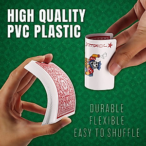 LotFancy Playing Cards, 100% Plastic, Waterproof - 2 Decks of Cards with Plastic Cases, Poker Size Standard Index, for Magic Props, Pool Beach Water Card Games