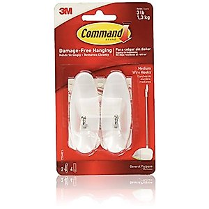 Command Strips 17068 Medium Command™ Wire Hooks 2 Count