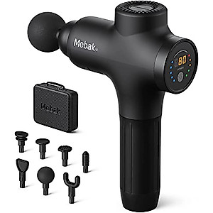 Mebak 3 Massage Gun Deep Tissue Massager for Pain Relief Neck Back Body Relaxation, Super Quiet Portable Electric Percussion Massage Black