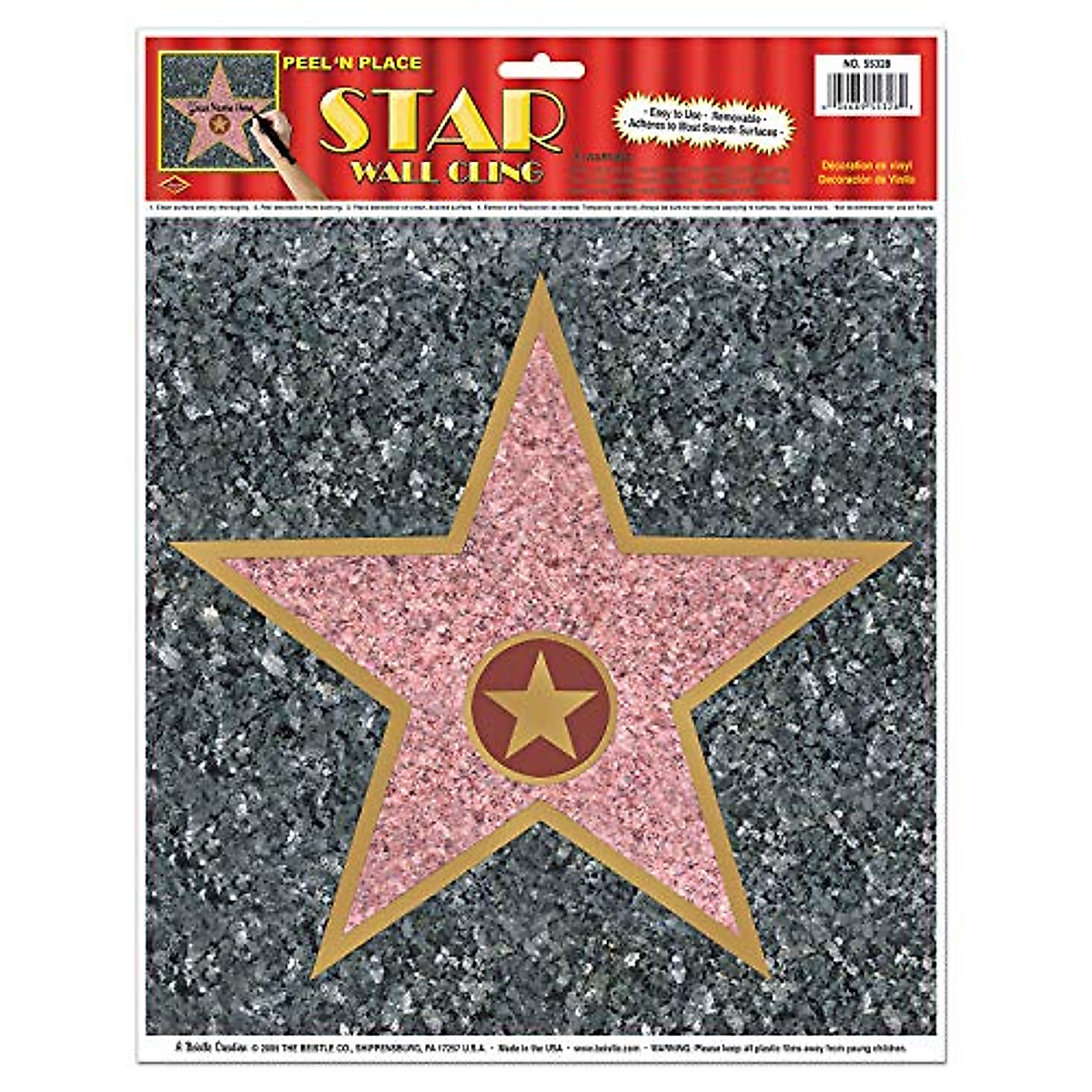 Beistle Walk of Fame Star Peel-N-Place Decoration