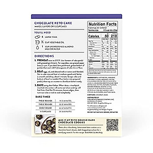 King Arthur Baking Keto Cake Mix, Chocolate, 2g Net Carbs 0g Added Sugar Per Serving, Low Carb & Keto Friendly, 9.25oz, White