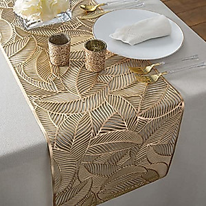 Home Details Leaf Laser Cut Table Runner | Kitchen | Dining Room | Place Setting | Décor | Gold