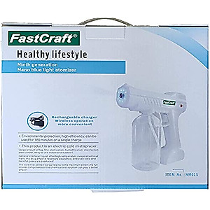 Atomizer Sprayer Gun Blue Light Nano Rechargeable Steam Fogger Gun for Office, School, Restaurant, Garden, Home - Steaming Sprayer Atomizer Gun
