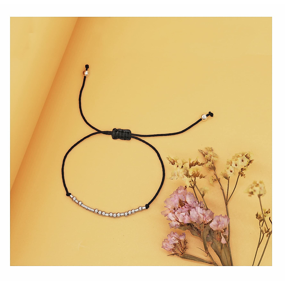 OBSUN Morse Code Bracelet Funny Gift for Women with Meaning Card Gift Card for Best Friend Couple Mom Family (I am fearless)