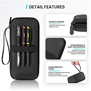 Graphing Calculator Case for Texas Instruments TI-84 Plus CE, Carrying Box Protective Case for TI-83 Plus CE Ti-85 Ti-89 Ti-82 Plus/C CE ,Hard EVA Case for Casio fx-9750GII (only case,Black)
