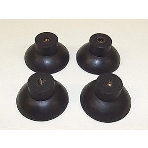 JL Missouri Parts 4X 3/8" #8-32 Female Screw in 1 5/16" Rubber Suction Cups, 11/16" Tall, Made in USA