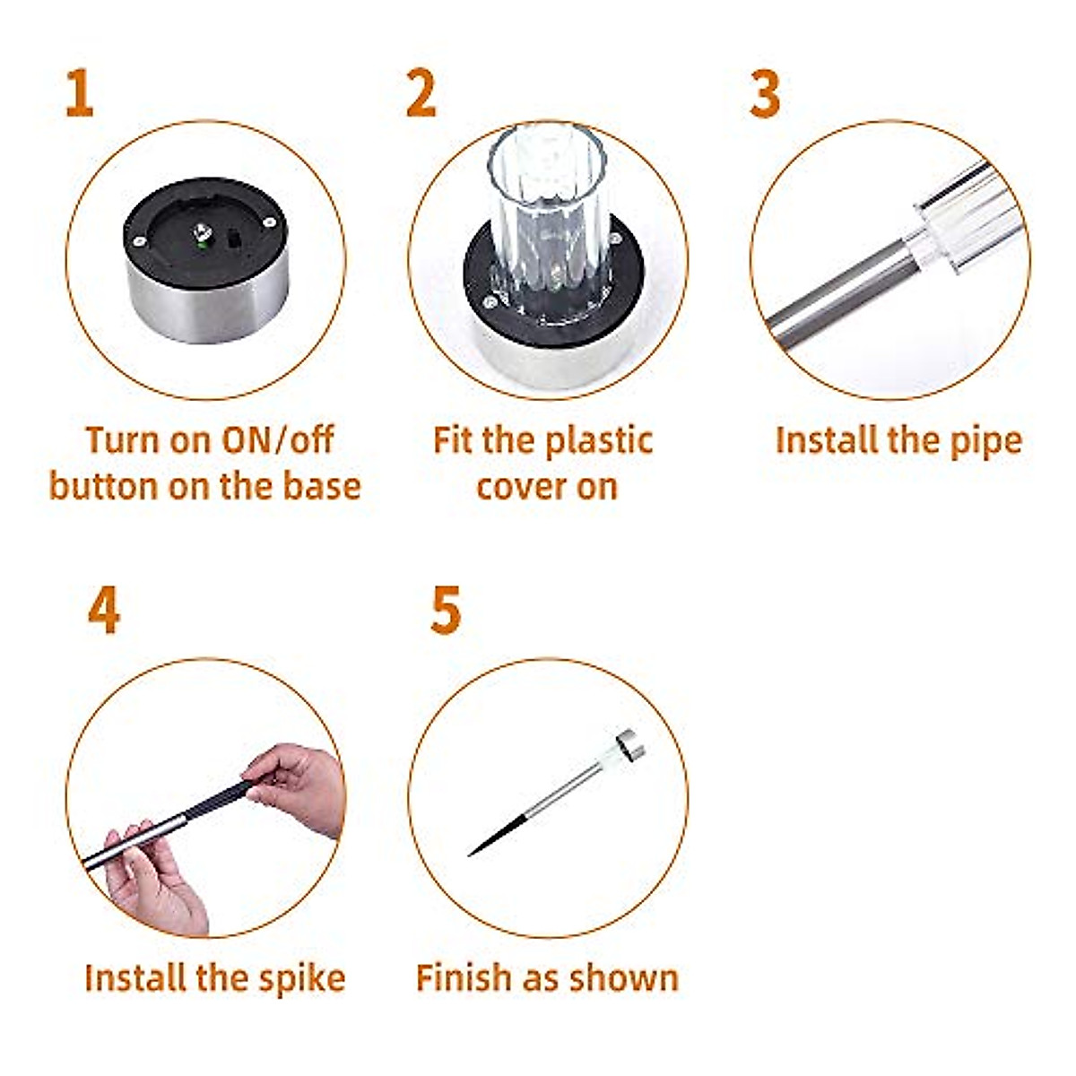 Trlec gt4-ly 24 pcs 5W High Brightness Solar Power LED Lawn Lamps with Lampshades Warm White.Used in Greenhouse, Landscape Lighting, Home Garden, or Small Pot Plant etc