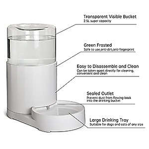 Sfozstra Automatic Pet Water,3L Large Capacity Automatic Water Dispenser, 100% BPA-Free, Gravity Pet Water Dispenser, Dog Cat Water Food