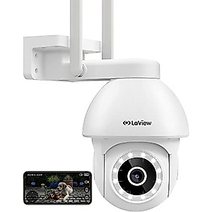 4MP Security Camera Outdoor Wired Starlight Color Night Vision, LaView 2K Cameras for Home Security AI Human Detection & Auto Tracking, IP65 Outdoor Camera 2-Way Audio, US Cloud, Compatible with Alexa