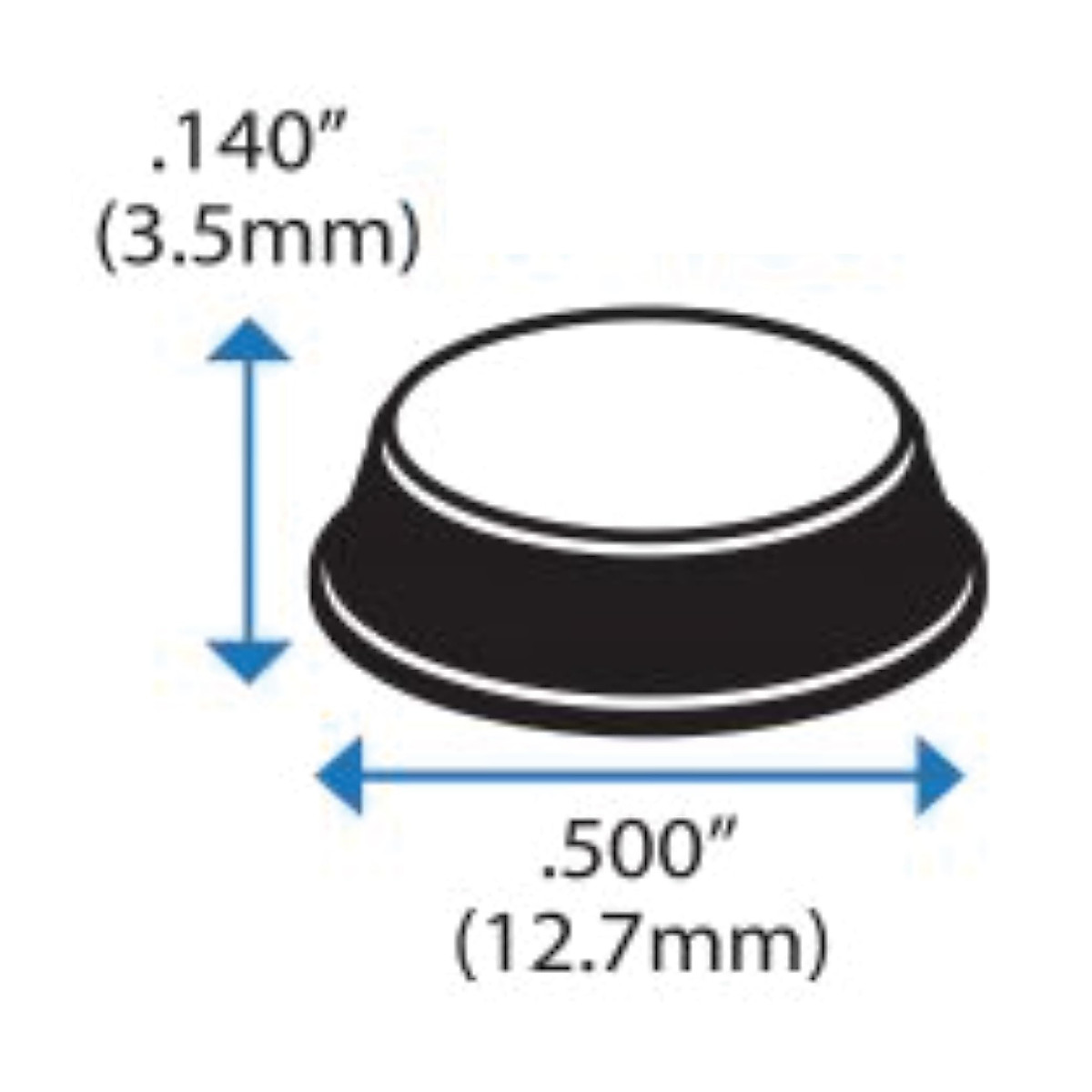 Pack of 50 Cabinet Door Bumpers - 1/2” Diameter Clear Adhesive Pads for Drawers, Glass Tops, Cutting Boards, Picture Frames, Small Furniture