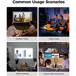 Pokitter Mini Video Portable Projector 1080P Supported, Home Theater Movie Projector Compatible with HDMI,VGA,USB,AV,Laptop,Smartphone,Xbox