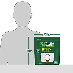 WHOLE EARTH 100% Erythritol Zero Calorie Plant-Based Sugar Alternative, 4 Pound Pouch (Packaging May Vary )