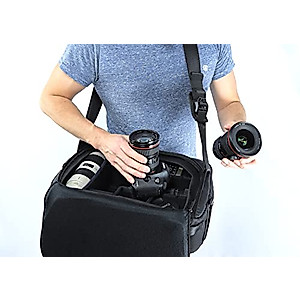BEVISGEAR Top Shelf Camera Bag, Water Resistant Sling Backpack for Photo and Video with hidden Tripod Holder, works with DSLR, SLR, Mirrorless cameras and more
