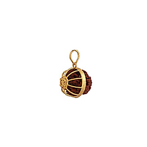 Gold Rhodium Plated Brass Rudraksha Om Pendant For Men And Women