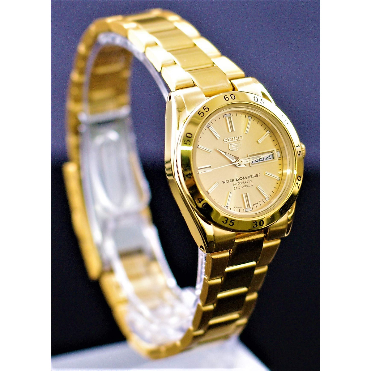 SEIKO 5 Sports Automatic Gold Dial Ladies Watch SYMG44K1