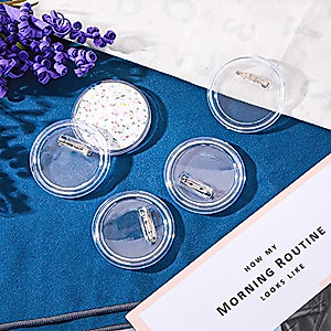 Lusofie 12 Set Acrylic Clear Craft Button with Pin Design Button Pins Badge Blank Button Pins for Craft Supplies, DIY Badges, School Projects(2.27 Inch)