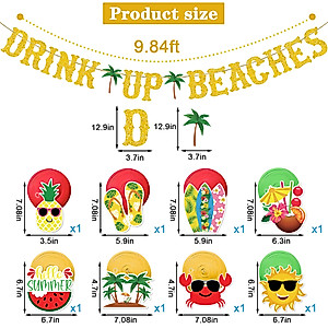 Summer Beaches Party Decorations Supplies - NO DIY- Summer Beaches Banner Decoration Hanging Swirls - Hawaii Summer Beach Themed Birthday Baby Shower Party Hanging Decorations