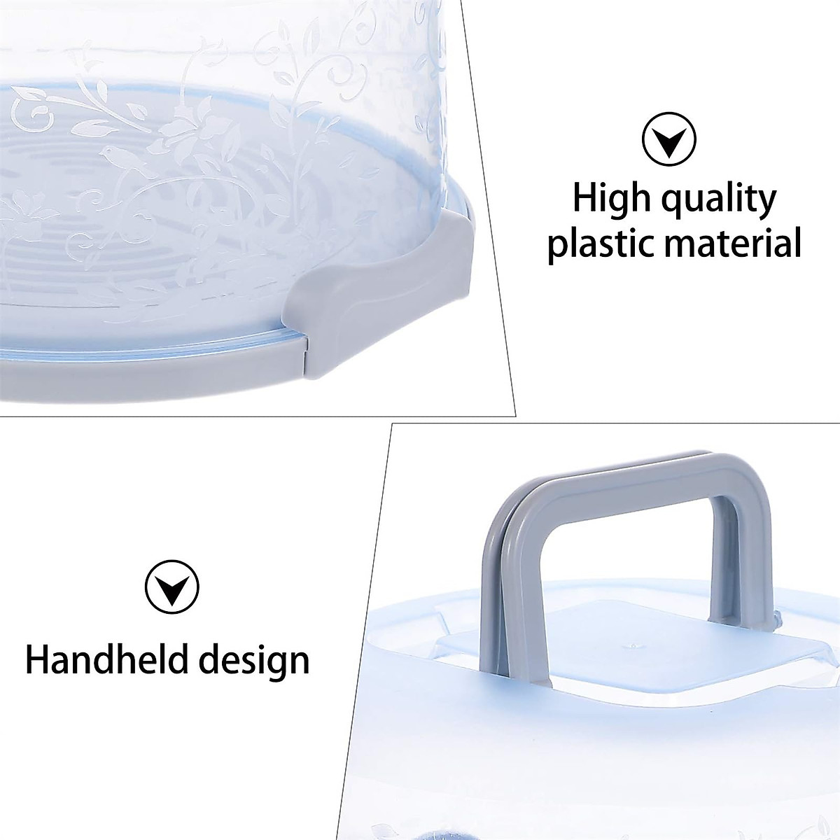 UracoN Round Carrier Plastic Cake Keeper, With Lid And Handle Cake Transport Container Plastic Cake Keeper With Lid Cake Decorating Kit (blue)