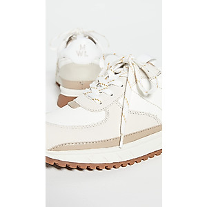 Madewell Women's Kickoff Trainer Sneakers in Neutral Colorblock Leather, Antique Cream Multi, 5.5 Medium US