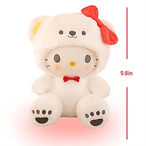 MRTTKIDD Cute Plushie Toys,Lovely Plushie Stuffed Animal, Anime Soft Plush Hugging Pillow, 9.8Inch(White cat)