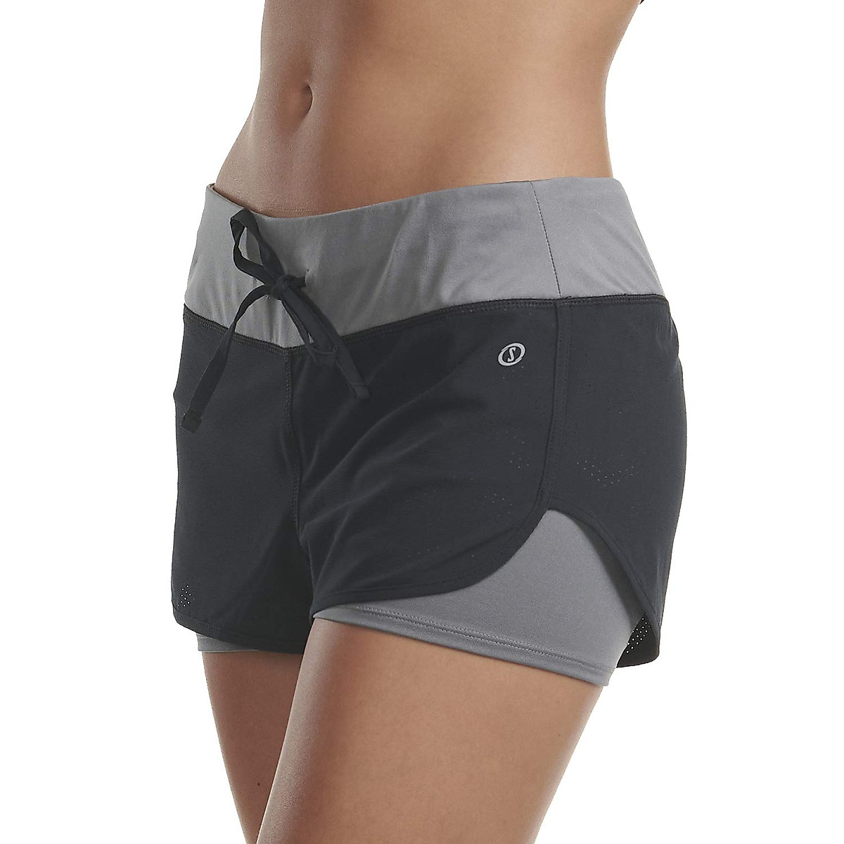 Spalding Women's Active Mesh Overlay Running Short, Regular and Plus Size, Navy, XL
