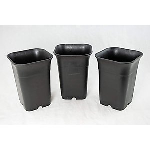 3 Square Plastic Cascade Bonsai Pot, Succulent & Orchid Planter - 4"x 4"x 5.5"