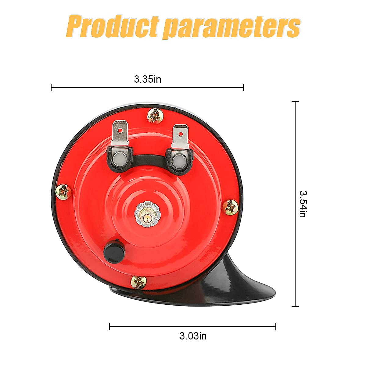 300DB Super Loud Train Horn, 2PCS Car Air Electric Snail Double Horn, 12V Waterproof Air Horns Replacement Kit, Automotive Accessories Universal for Car, Motorcycle, Truck, Bike, Boat (Red)