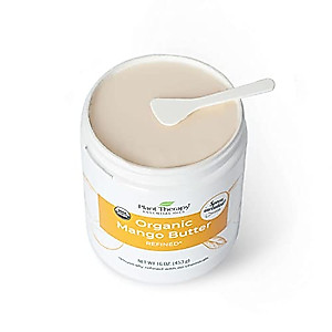 Plant Therapy Organic Mango Butter Raw, USDA Certified, 16 oz Jar For Body, Face & Hair 100% Pure, Natural Moisturizer For Dry, Cracked Skin, & DIY