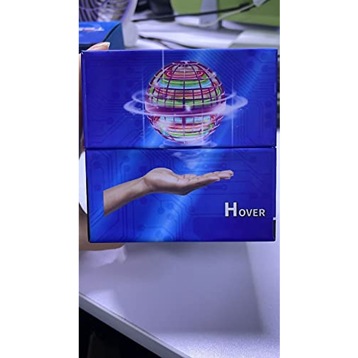 Flying Orb Ball Toys 360°Rotating Soaring Hover Orb Boomerang Spinner Magic LED Light Flying Ball Toys Hand Controlled Spinning Drone Ball Safe for Kids Adults Indoor Outdoor