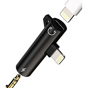 Headphone Adapter Lighting to 3.5mm AUX Audio Jack and Charger Dongle Earphone Splitter Compatible for iPhone 12 11 Mini pro max xr x 8 7Plus for Converter Power Charging Connector for Apple