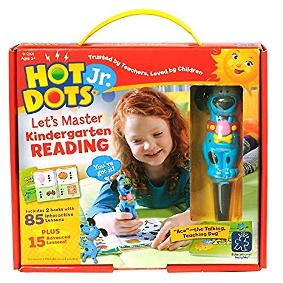 Educational Insights Hot Dots Jr. Let's Master Kindergarten Reading, Ages 5 and Up, (100 Self-Checking Lessons) & Hot Dots Jr. Beginning Phonics Card Set
