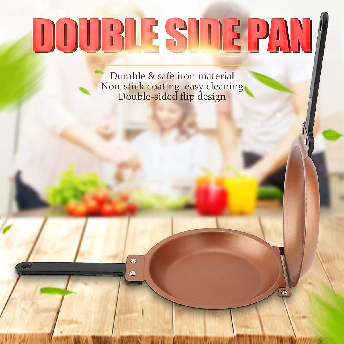 Double Side Non-stick Frying Pan, Frying Pan with Double-sided Flip Design- Easy-to-clean for Fried Egg Pancake Pan