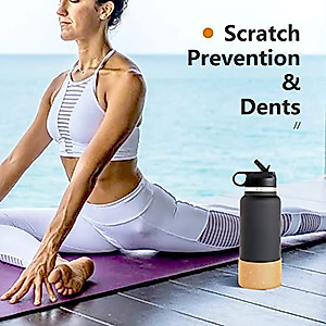 WUQID Protective Bling Silicone Boot Sleeve for 12oz-40oz Sport Flask & Stanley Water Bottles Tumbler Anti-Slip Bottom Sleeve Cover for All Water Bottles Bottom Width of 2.83&3.56in