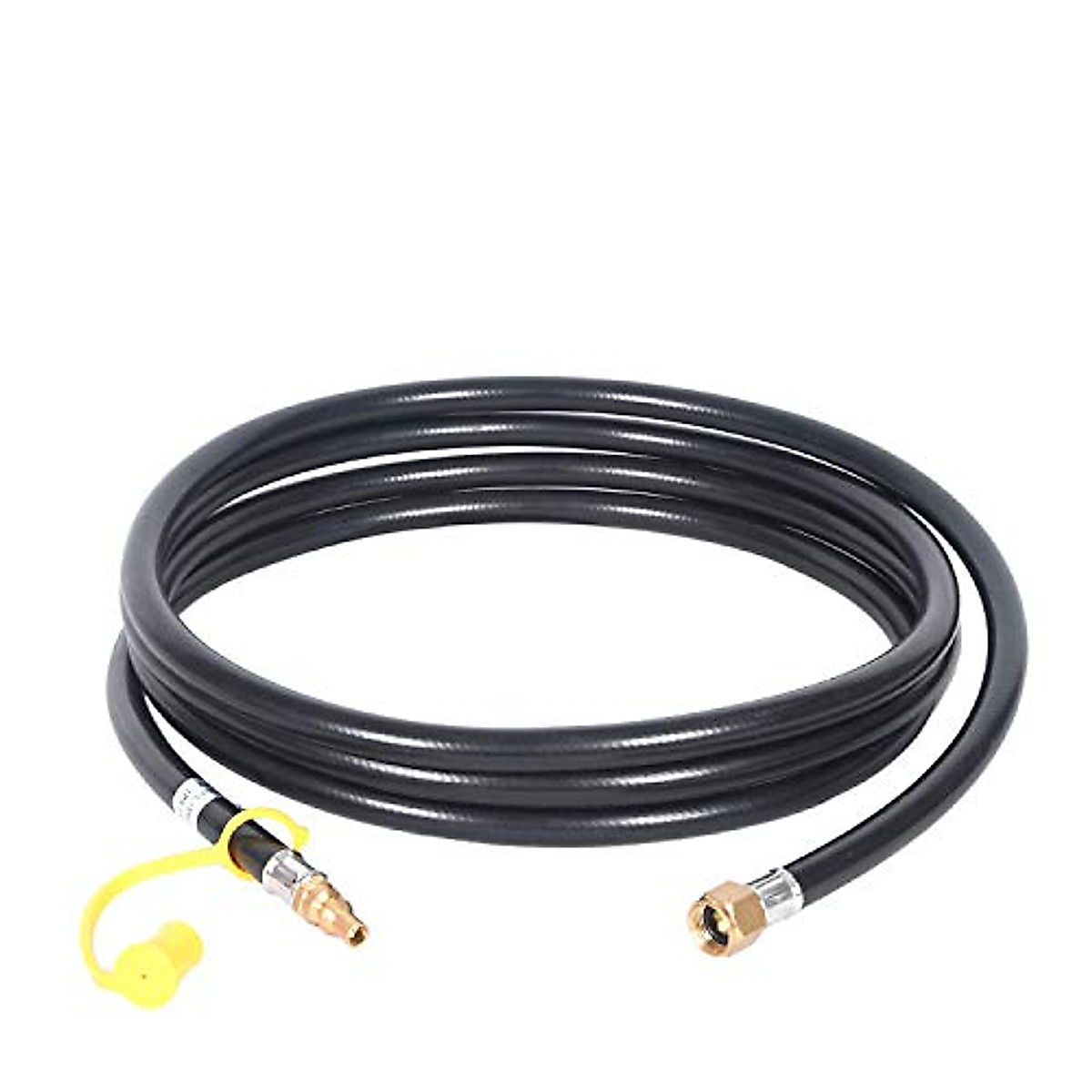 GasSaf 12FT RV Quick Connect Propane Hose for Camp Chef Stove and Portable Fire Pit Connection，3/8” Female Flare Fitting x 1/4" Full Flow Male Plug