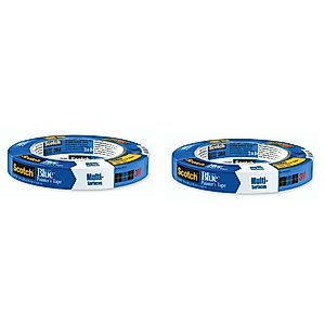 3M Scotch-Blue 2090 Safe-Release Crepe Paper Multi-Surfaces Painters Masking Tape, 27 lbs/in Tensile Strength, 60 yds Length x 3/4" Width, Blue (Pack of 2)