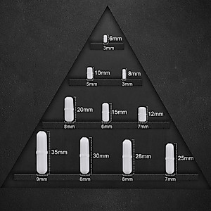 Yizerel 10pcs PTFE Magnetic Stirrer Mixer Stir Bar Spinbar White Color