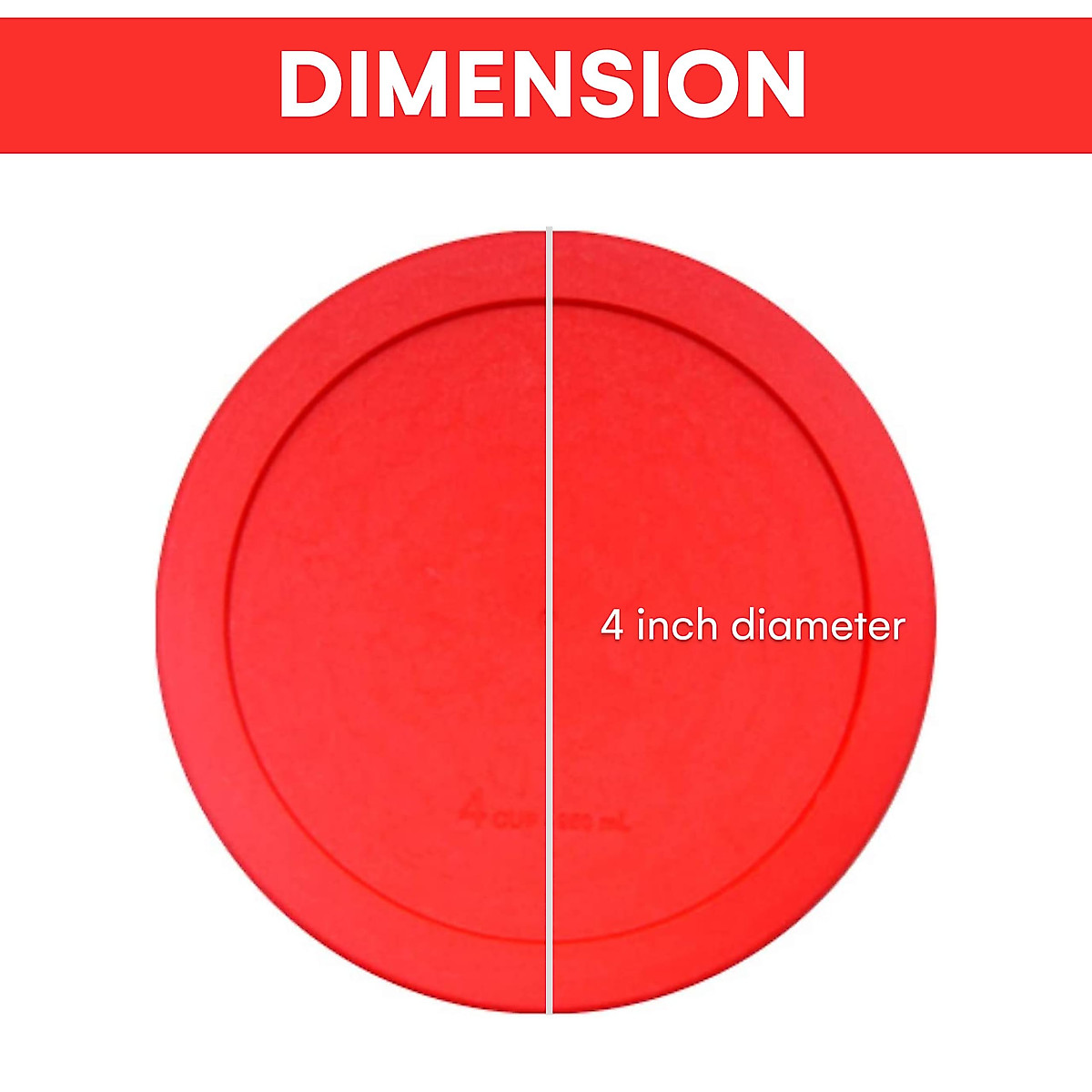 Wood Grip - Lids for Pyrex and Anchor Round Glass Containers - Lids For Pyrex Glass Containers - Replacement Lids (Red, 2 Cups, 6 Pack)