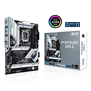 ASUS Prime Z690-A LGA 1700(Intel 12th) ATX Motherboard (16+1 DrMOS,PCIe 5.0,DDR5,4X M.2, Intel 2.5 Gb LAN,USB 3.2 Gen 2 Front Panel Type-C,Thunderbolt™ 4,Aura Sync RGB Lighting)