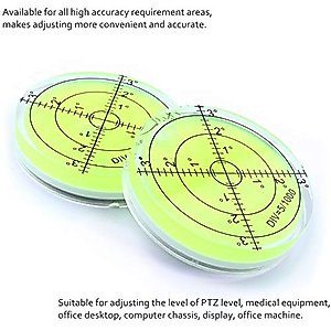 XMLEI Convenient and lighterCircular Bubble Level Spirit l Measuring Instruments Tool Universal Protractor Tool （60X12mm）
