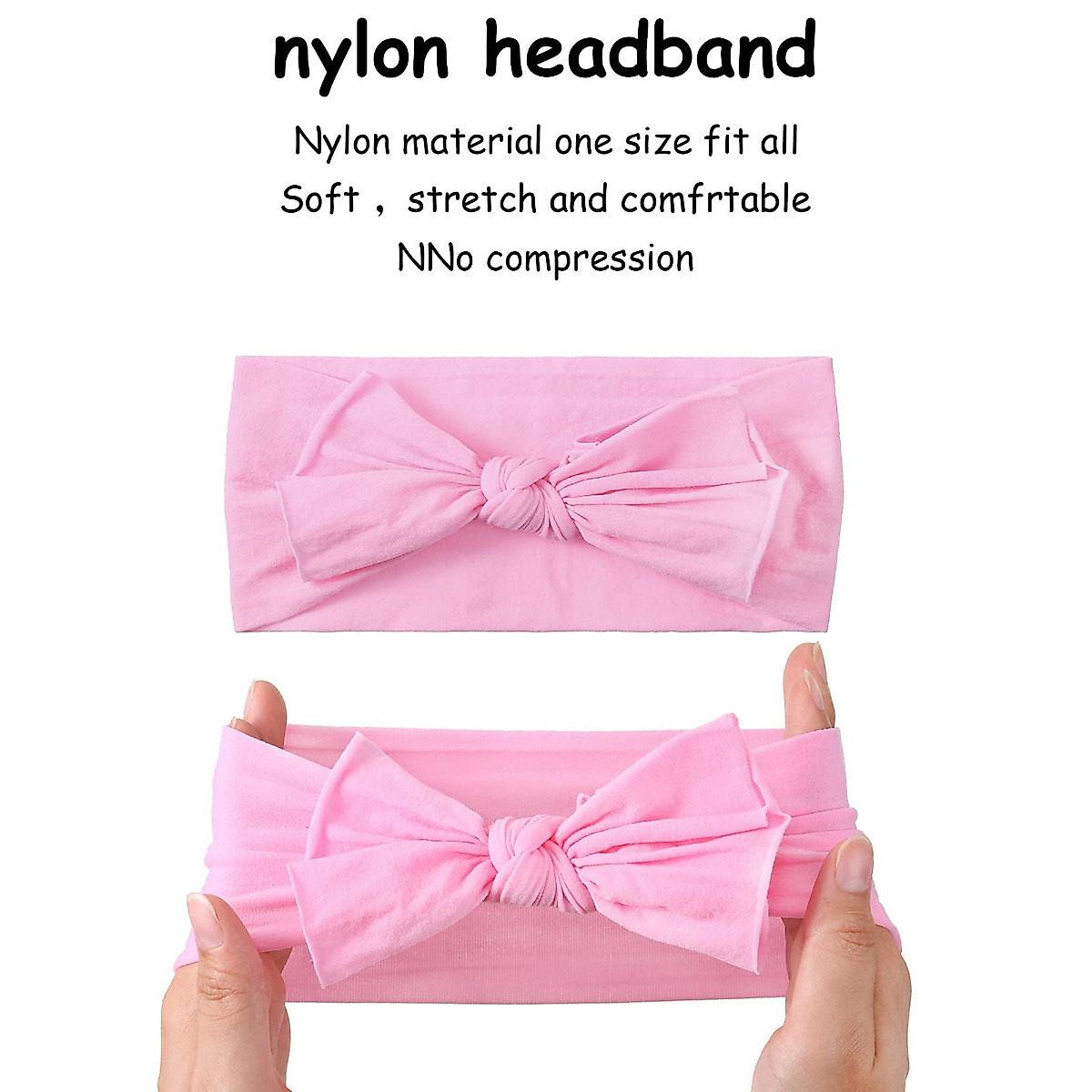 Geyoga 30 Pieces Baby Bow Knot Nylon Headband Newborn Baby Non Scratch Mittens Baby Non Slip Ankle Socks for New Born Baby