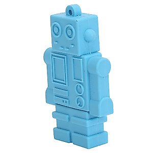 Cute USB Flash Drive, Novelty Cartoon Blue Robot Appearance Thumb Drive, Pendrive Memory Thumb Stick for Date Storage, Gifts for School Students Kids Children Teacher Collegue Employees (128GB)