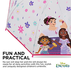 ABG girls Kids Clear for Rain Girl's, Transparent with an Easy Grip Handle, Dome Windproof, Bubble Umbrella, Elsa & Anna, Age 3-10 US