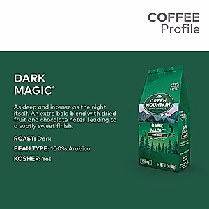 Green Mountain Coffee Roasters, Dark Magic, Ground Coffee, Dark Roast, Bagged 12oz.