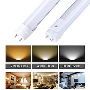 JOMITOP 4FT Led Light Tube, 22W (60W Equivalent), 2640 Lumens, Frosted Cover,Coollight White 6000K, T8 Ballast Bypass Required, Dual-End Powered, AC 90-277V Pack of 4