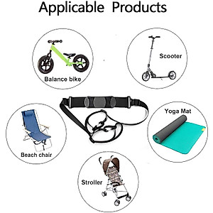 Scooter Shoulder Strap Compatible for Carrying Beach Camping Chair, Electric Scooter,Kids Folding Bike,Foldable Bikes, Balance Bikes, Yoga Mat,Adjustable Should Belt Straps with Non-Slip Shoulder Pad