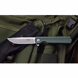Firebird GANZO FH11S-GB Pocket Folding Knife D2 Steel Blade G10 Anti-Slip Handle with Clip Hunting Fishing Camping Gear Outdoor Folder EDC Pocket Knife (Green)